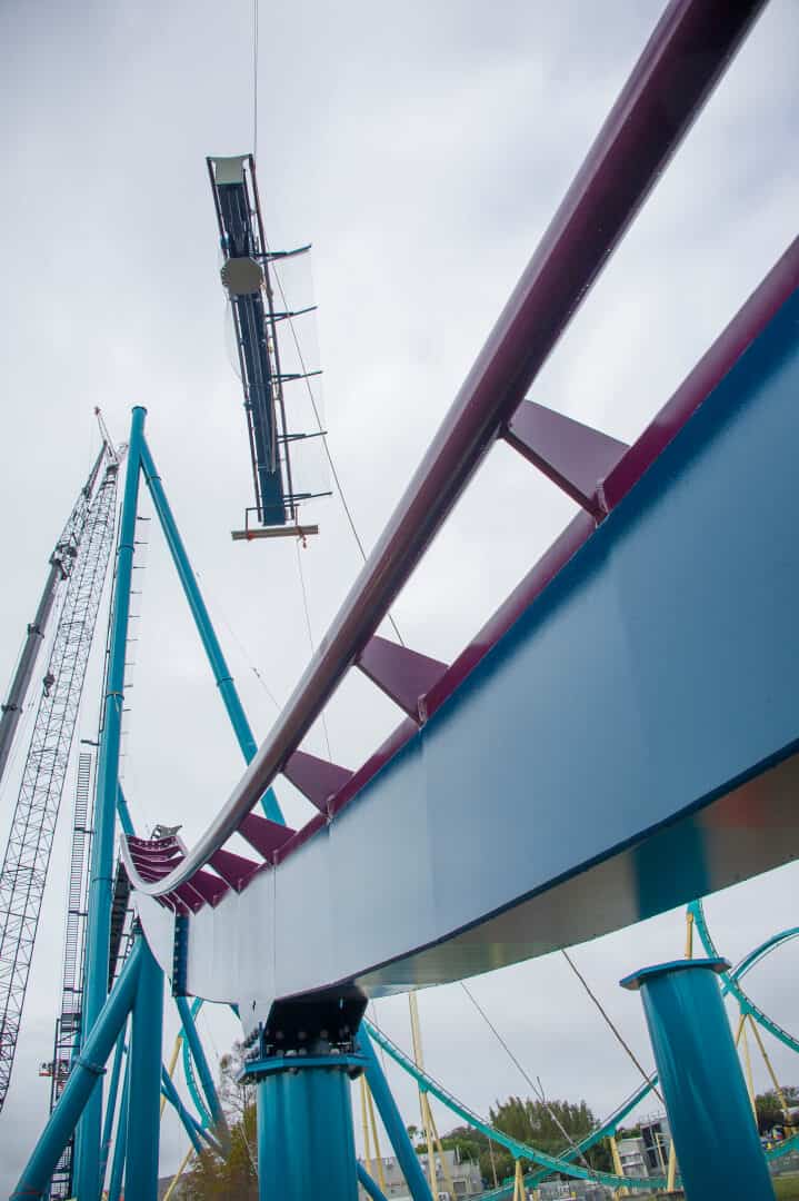 SeaWorld Orlando installs tallest point of new Mako roller coaster ...